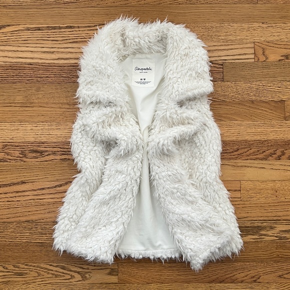 Aeropostale | Jackets & Coats | Modern White Shag Faux Fur Vest | Poshmark